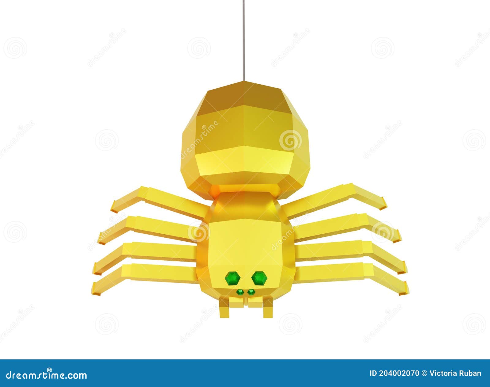 Low Poly Golden Decorative Spider Stock Photo - Illustration of gold ...
