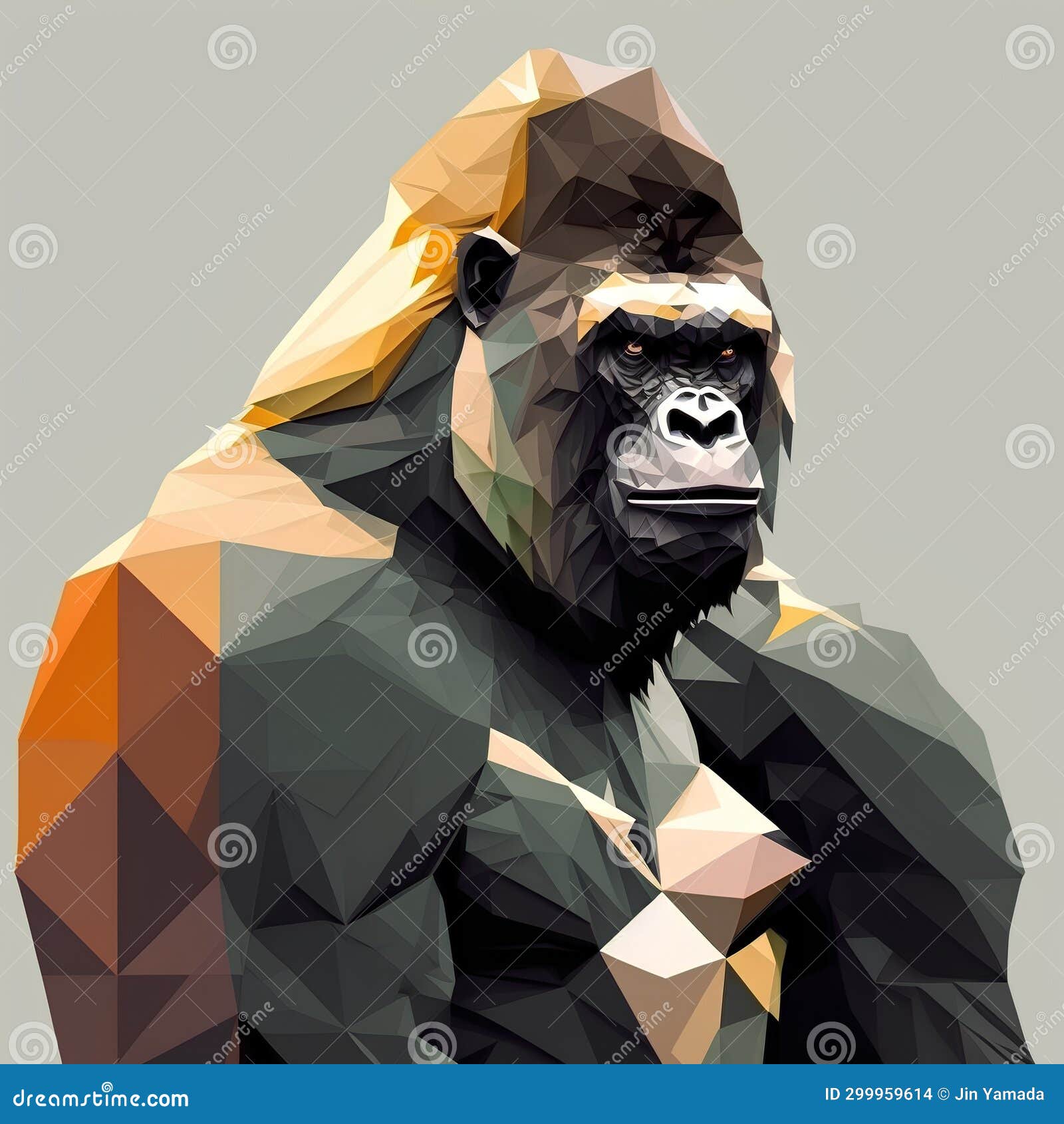Low Poly Gorilla Illustration. Polygonal Low Poly Gorilla Illustration ...