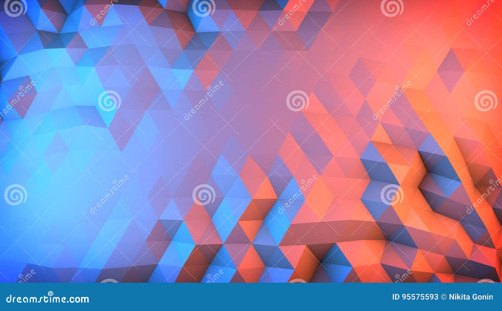 Low Poly Gradient Surface Abstract 3D Render Stock Illustration ...