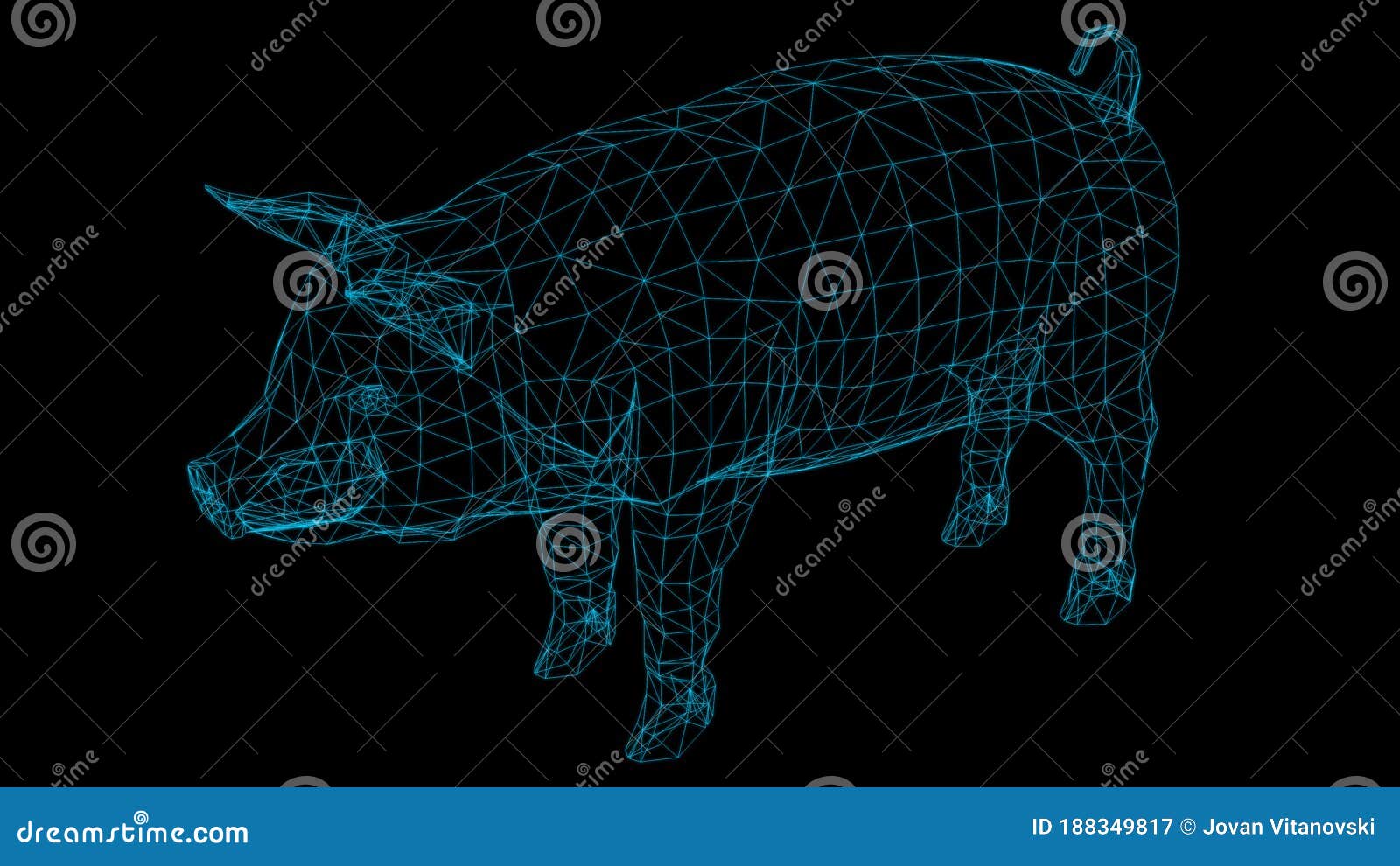 Low Poly Graphic Design of .pig Stock Illustration - Illustration of ...