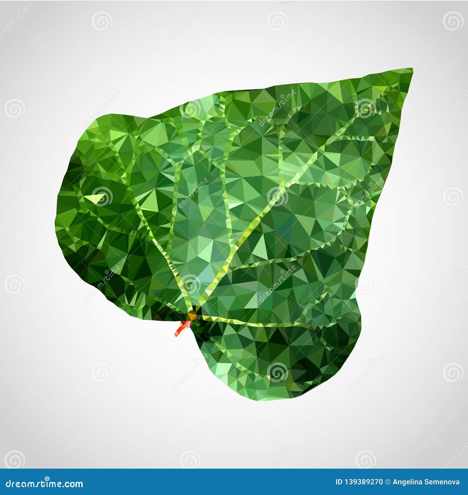 Low Poly Green Leaf. Vector Illustration Stock Vector - Illustration of ...
