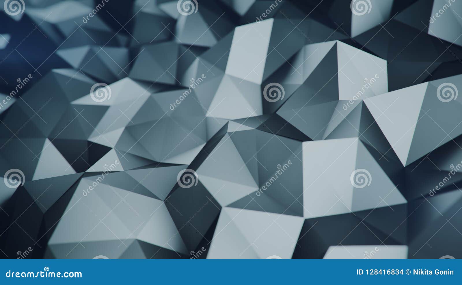 Low Poly Grey Surface 3D Rendering Abstract Background Stock ...
