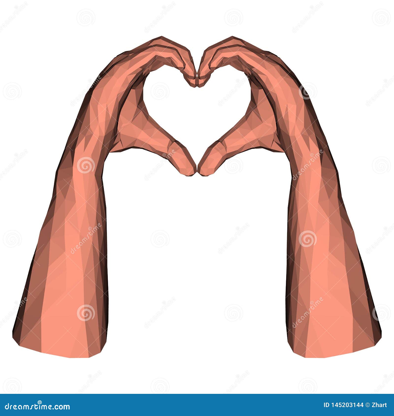 Low Poly Hands in Triangle Heart Shape Stock Vector - Illustration of ...