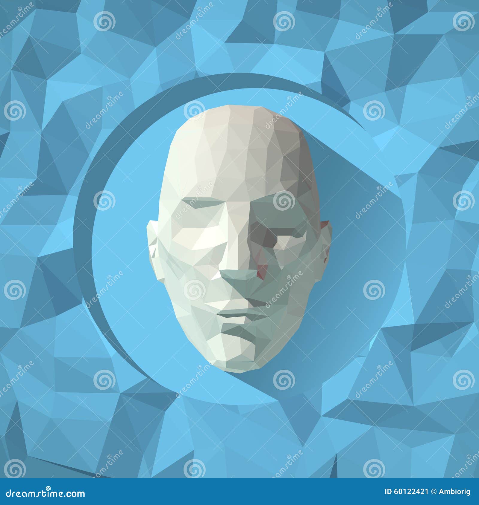 Low-poly head stock vector. Illustration of face, poly - 60122421