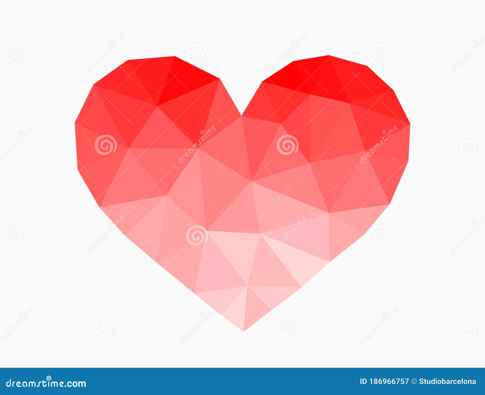 Low poly heart icon stock vector. Illustration of flat - 186966757