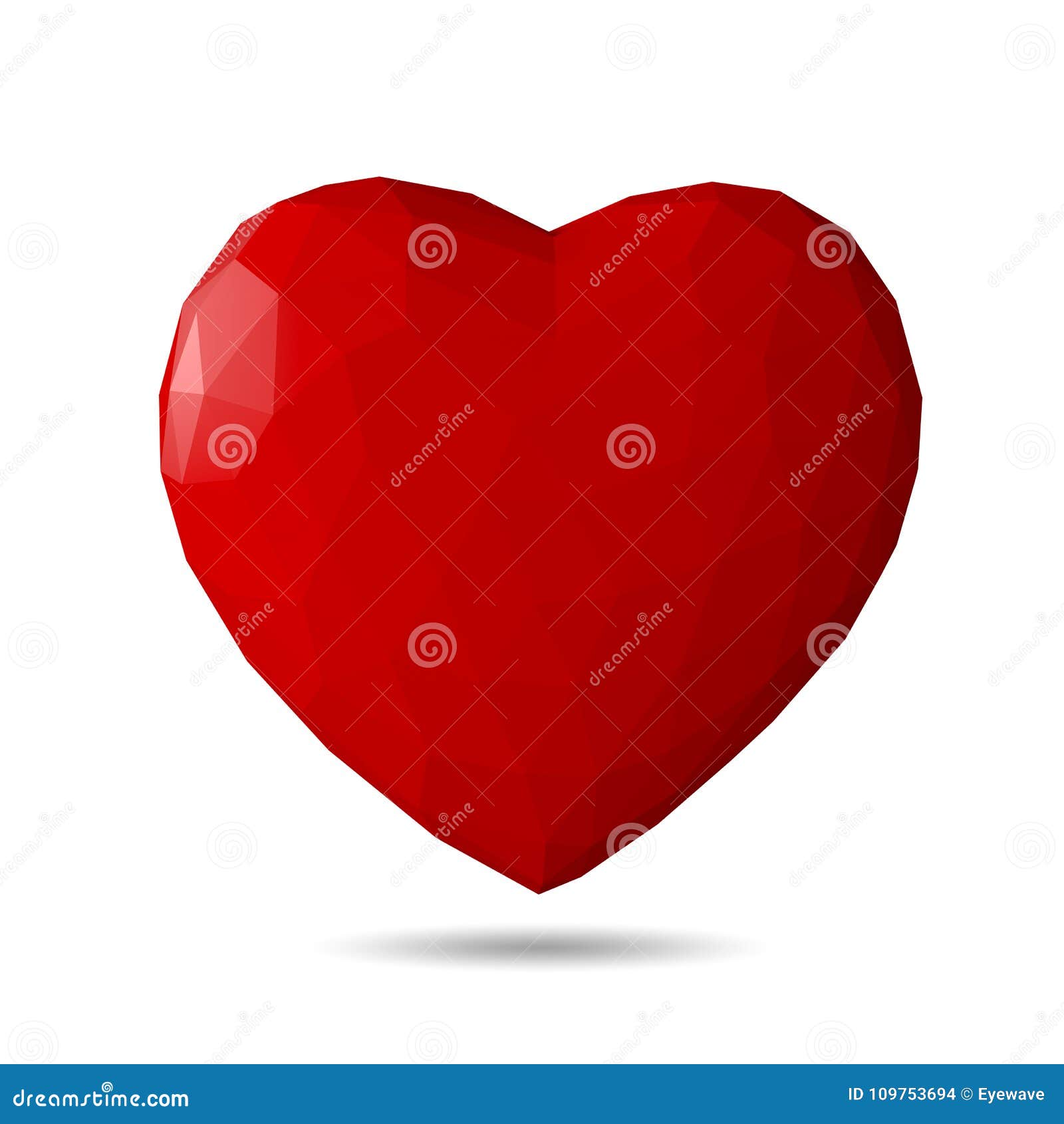 Low Poly Heart isolated stock illustration. Illustration of heart ...