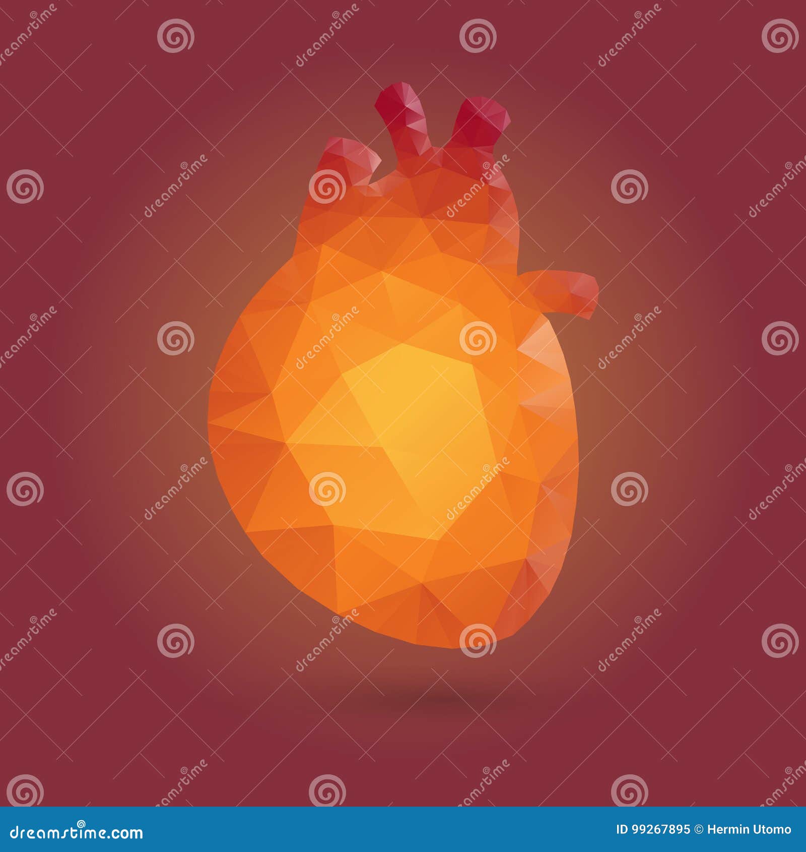 Low Poly Heart stock vector. Illustration of body, human - 99267895