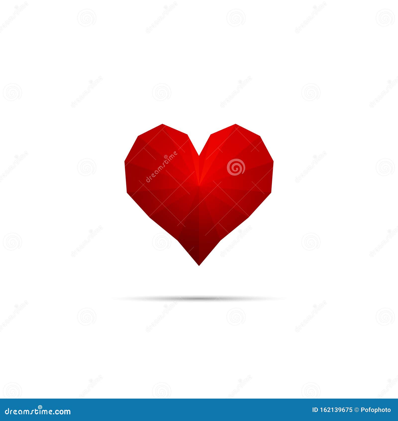 Low Poly Heart Vector Illustration Stock Vector - Illustration of heart ...