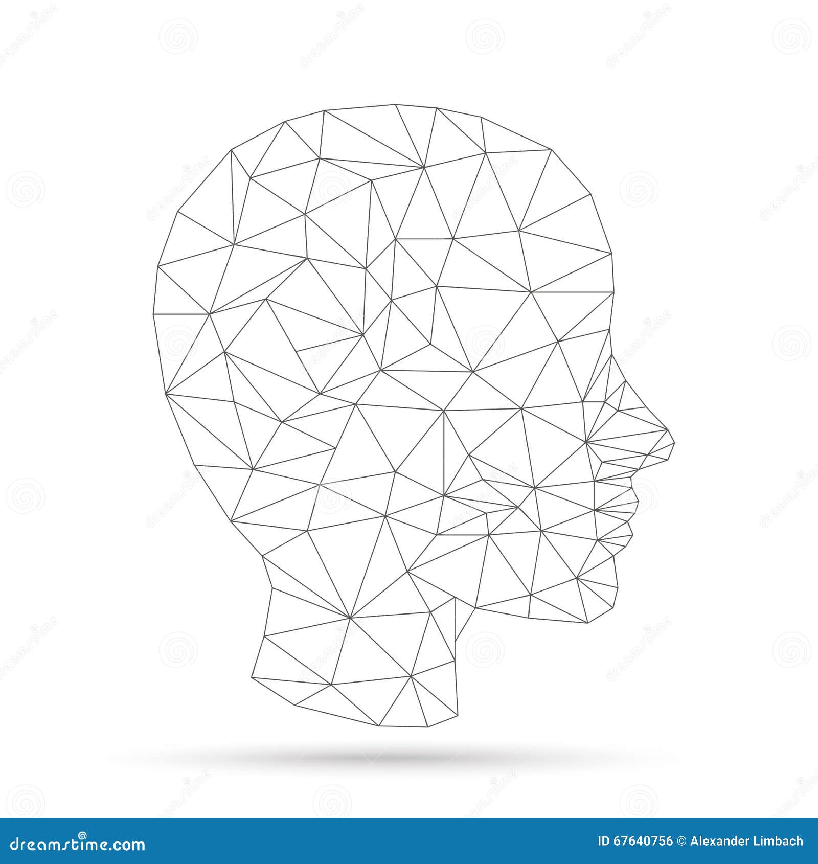 Low Poly Human Head Network Stock Vector - Illustration of pixel ...