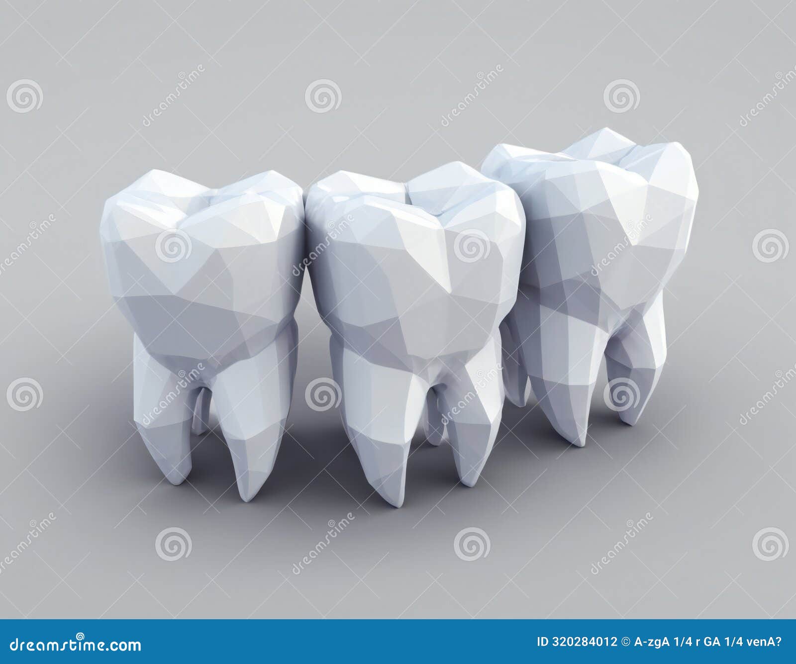 Low Poly Human Teeth, Gray Background Stock Illustration - Illustration ...