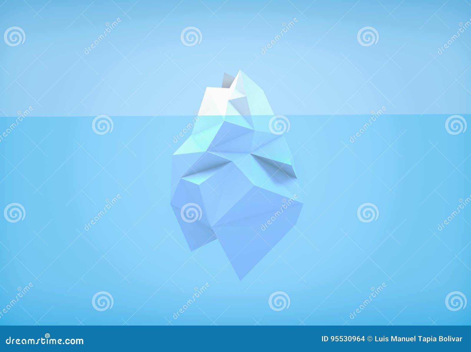 Low Poly Iceberg Illustration With Blue And White Geometric Shapes ...