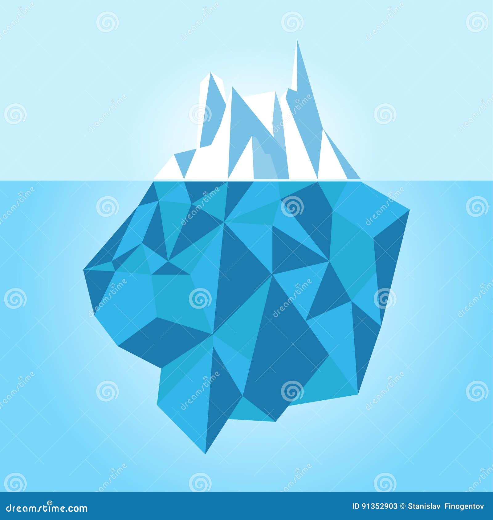 Low Poly Iceberg Illustration With Blue And White Geometric Shapes ...