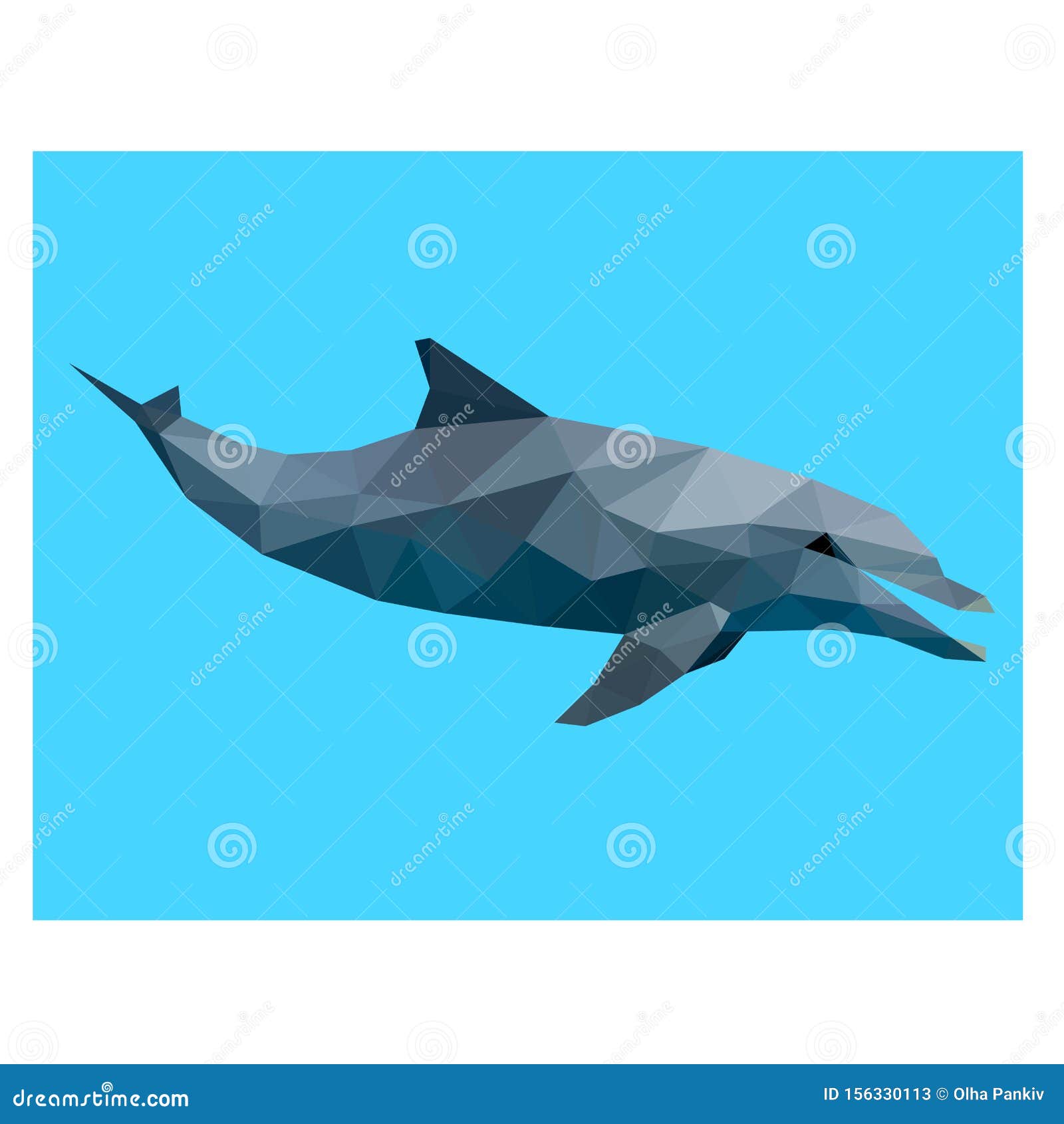 Low Poly Illustration of Dolphin Stock Vector - Illustration of ...