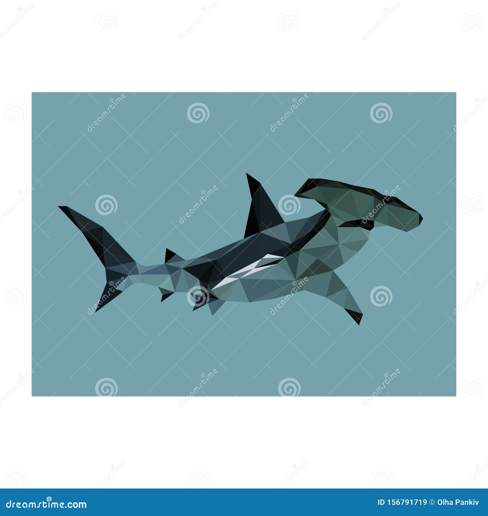 Low Poly Illustration of Fish Hammer Stock Vector - Illustration of ...