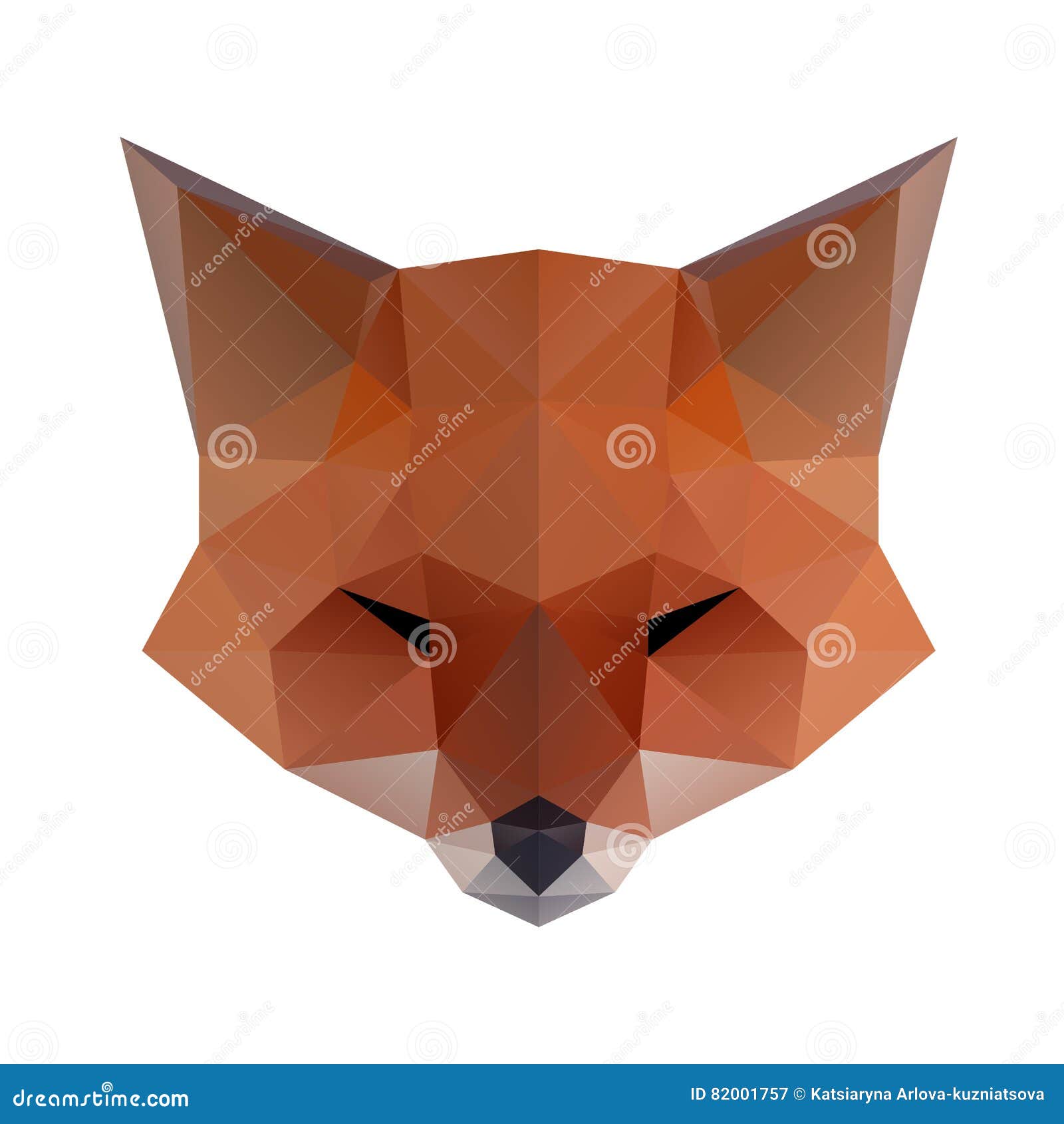 Low poly illustration. Fox stock vector. Illustration of emblem - 82001757