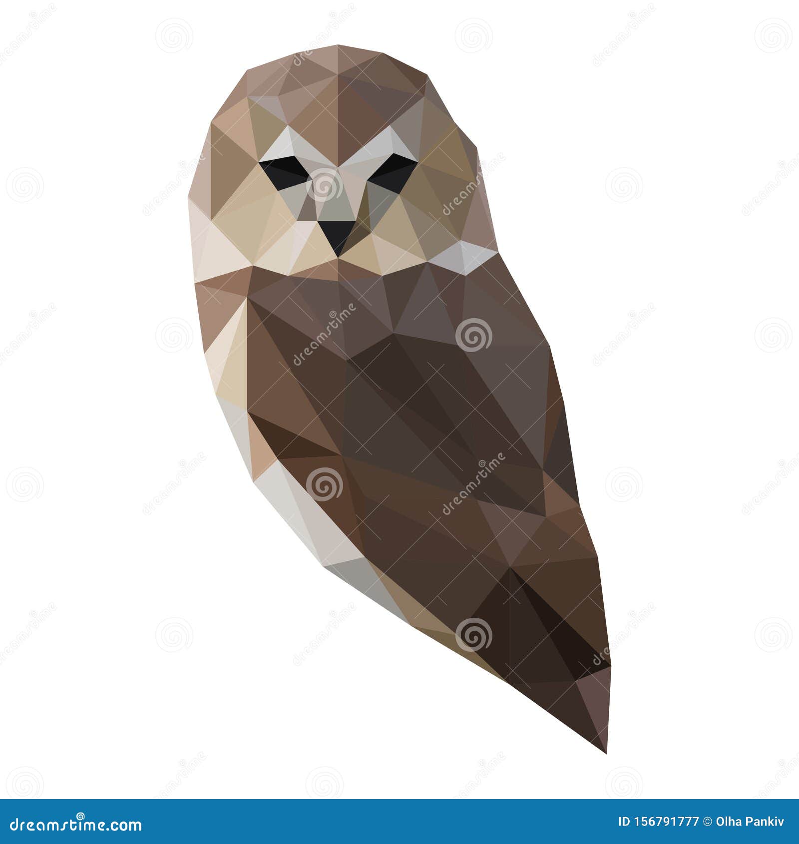 Low Poly Illustration of Owl Stock Vector - Illustration of animal ...
