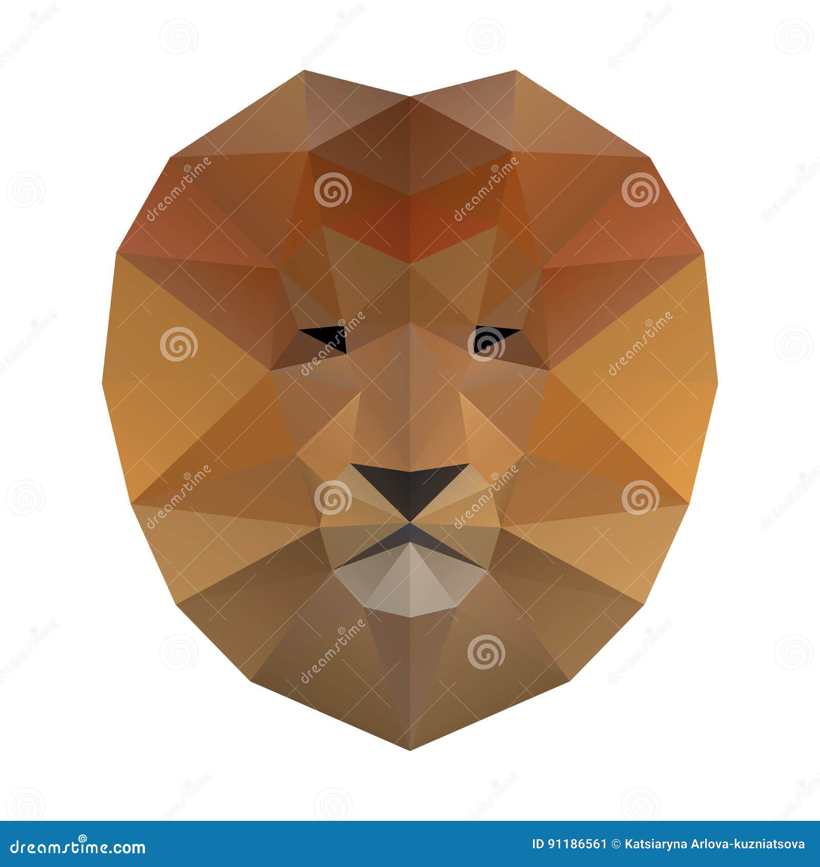 Low Poly Illustration. Lion Stock Vector - Illustration of character ...
