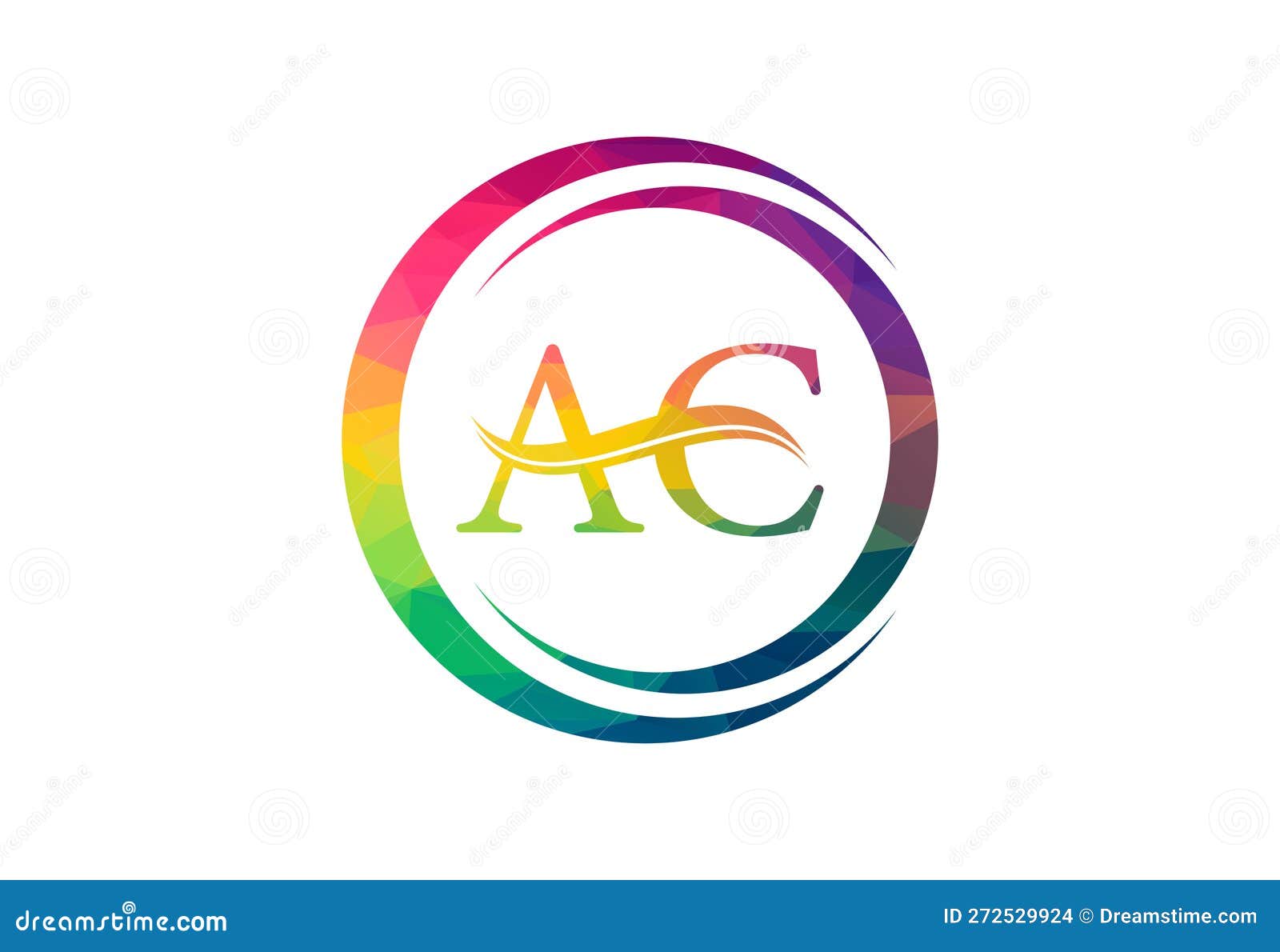 Low Poly and AC Letter Logo Design, Vector Illustration Stock Vector ...