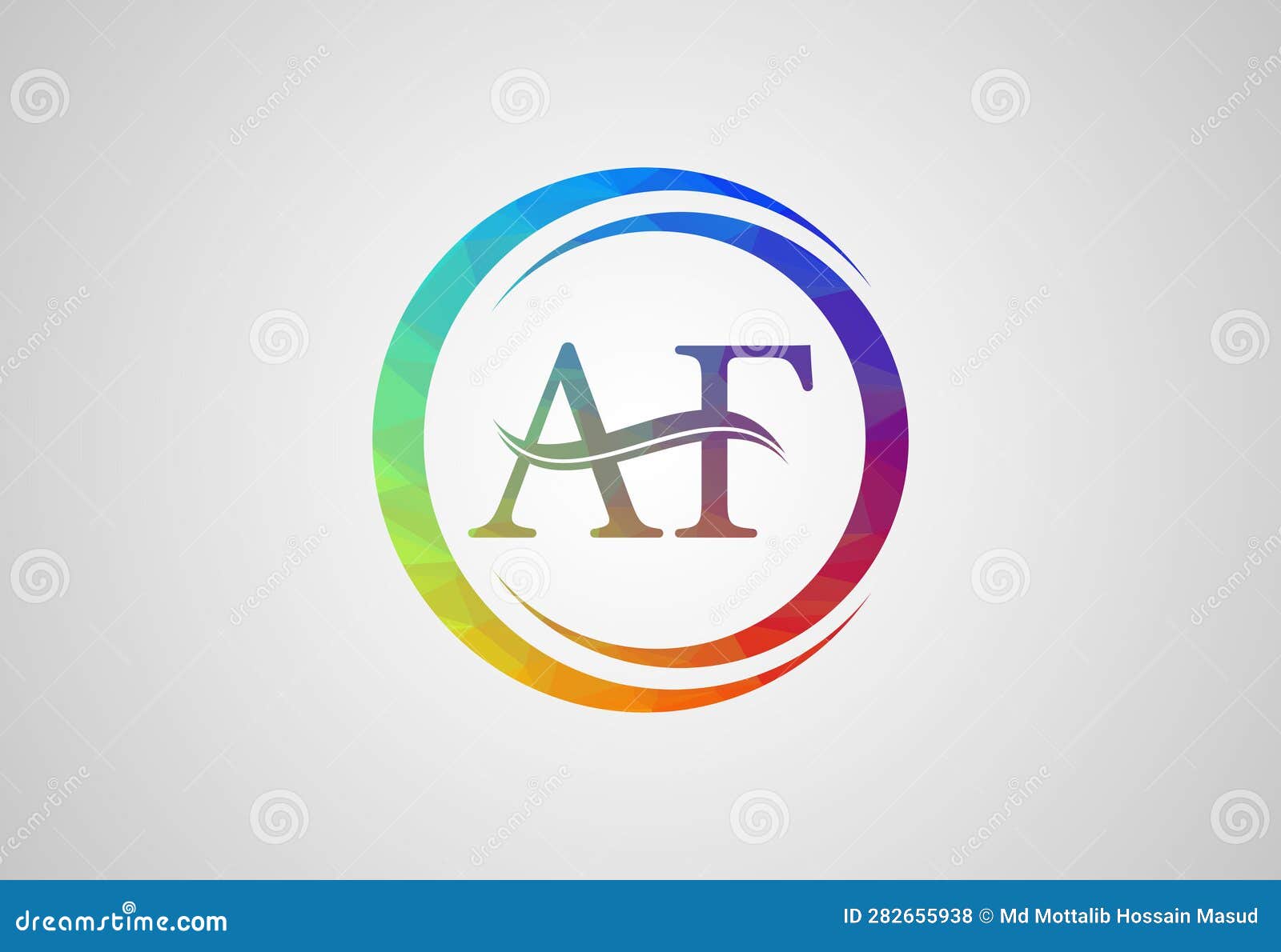 Low Poly and Initial AF Letter Logo Design, Vector Design Concept Stock ...