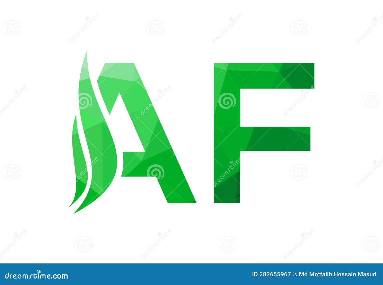 Low Poly and Initial AF Letter Logo Design, Vector Design Concept Stock ...