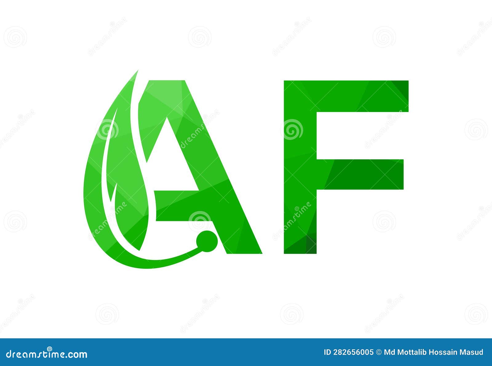 Low Poly and Initial AF Letter Logo Design, Vector Design Concept Stock ...