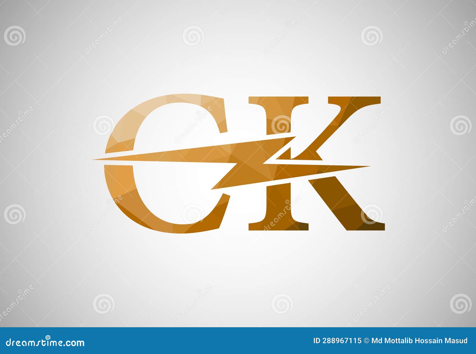 Low Poly and Initial CK Letter Logo Design, Vector Illustration Stock ...