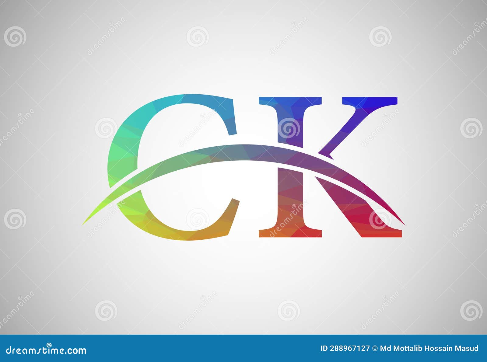 Low Poly and Initial CK Letter Logo Design, Vector Illustration Stock ...