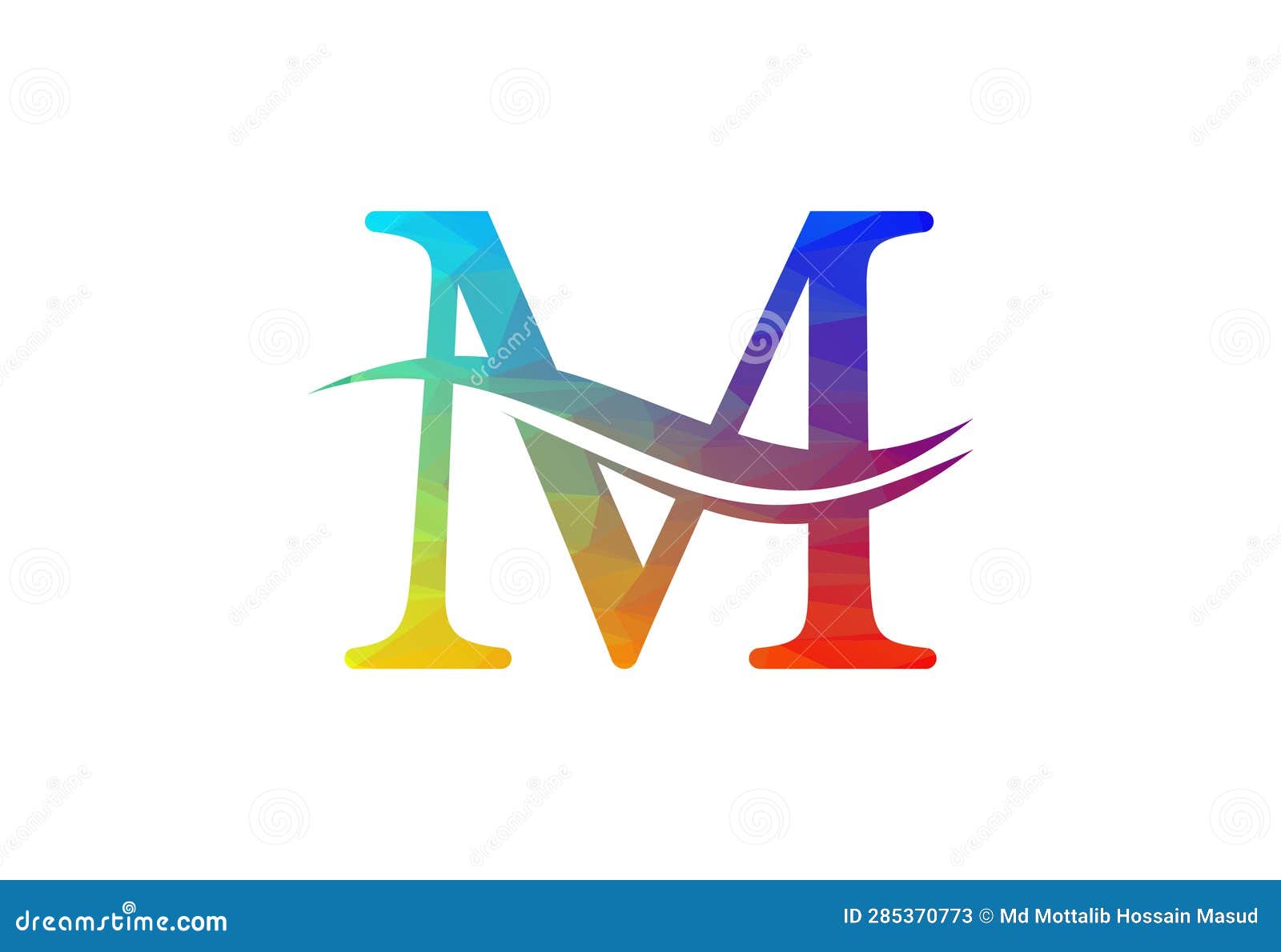 Low Poly and M Letter Logo Design, Vector Illustration Stock ...