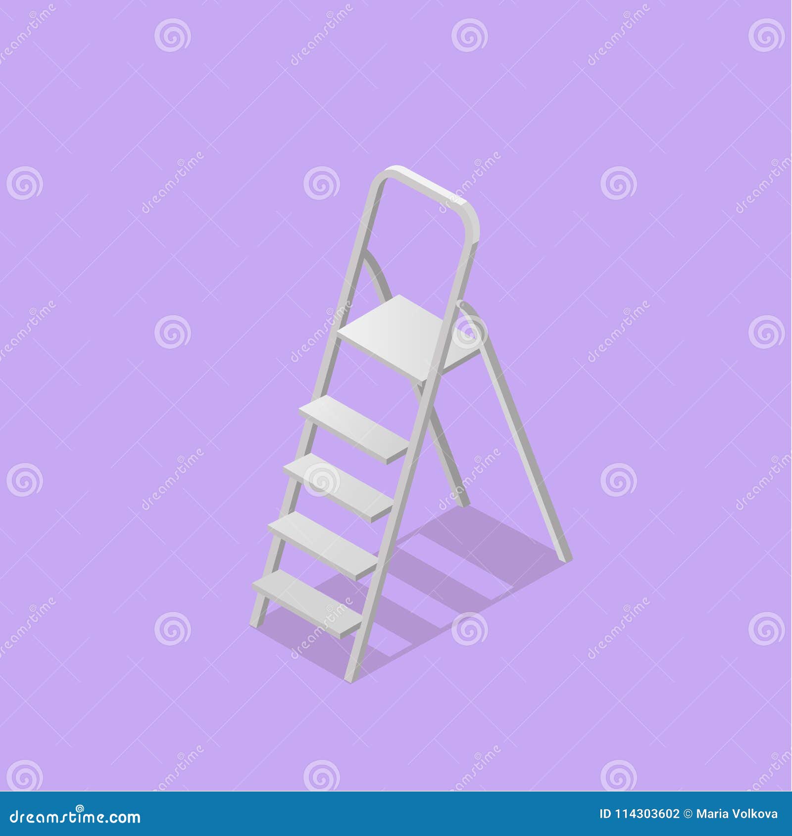Isometric Ladder Stair Vector Staircase. Isolated Ladder Equipment ...