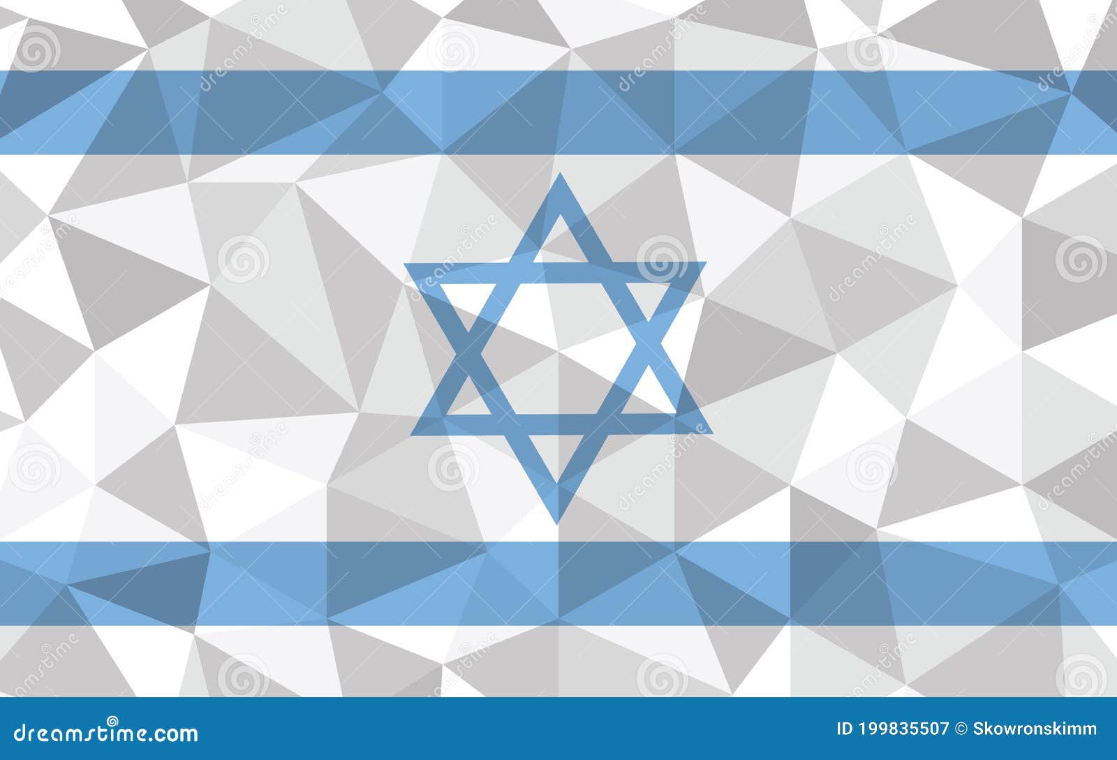 Low Poly Israel Flag Vector Illustration. Triangular Israeli Flag ...