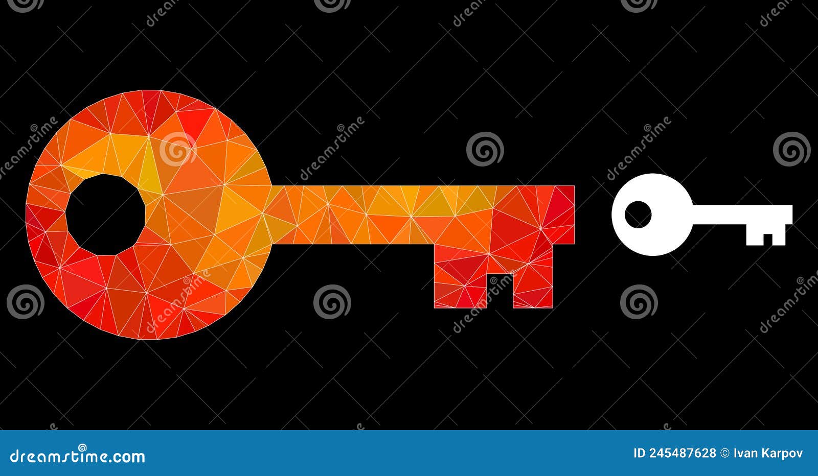 Vector Polygonal Key Icon with Orange Colored Gradient Stock Vector ...