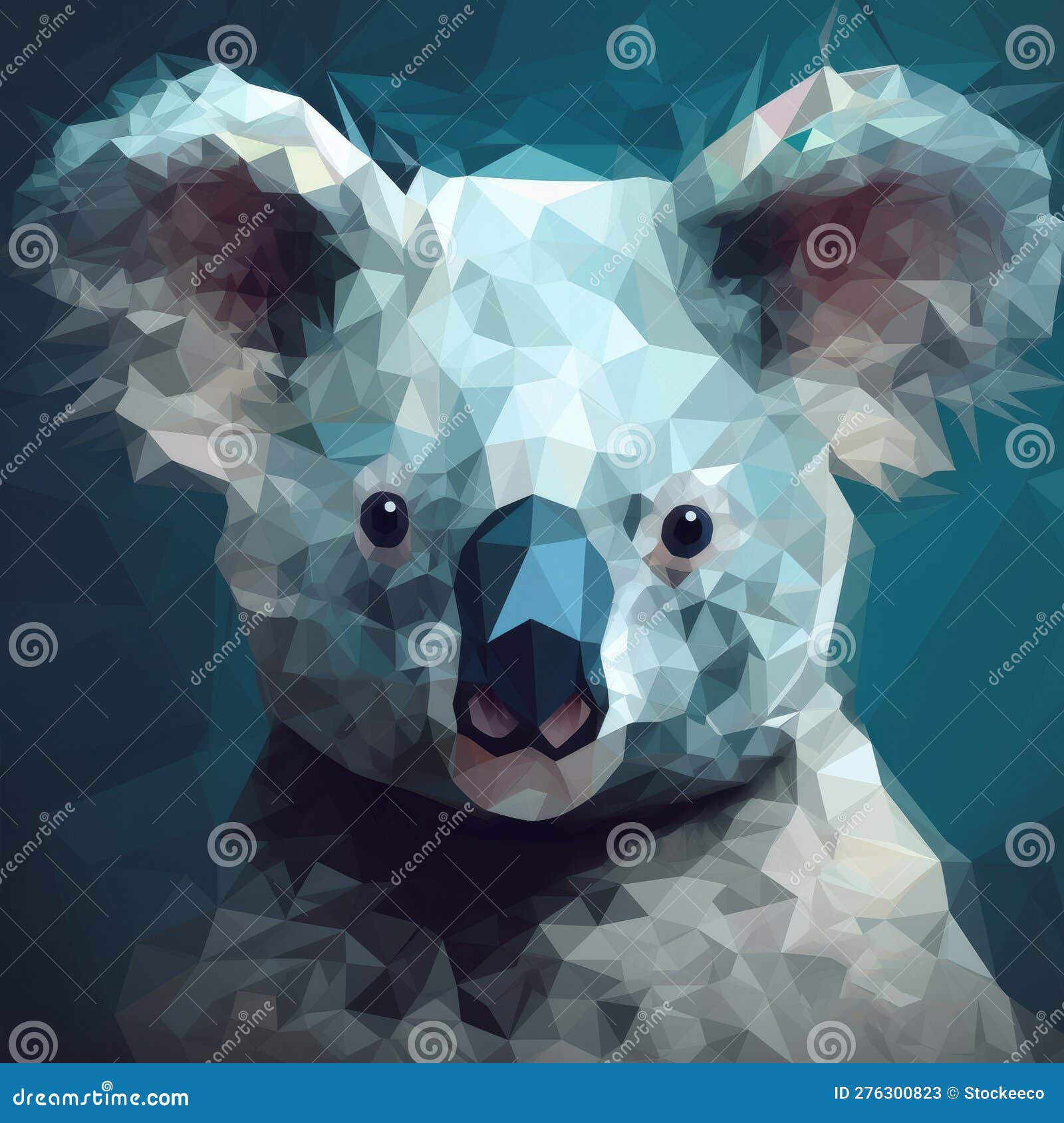 Surreal Low Poly Deer Portrait With Nature-inspired Shapes Stock Photo ...