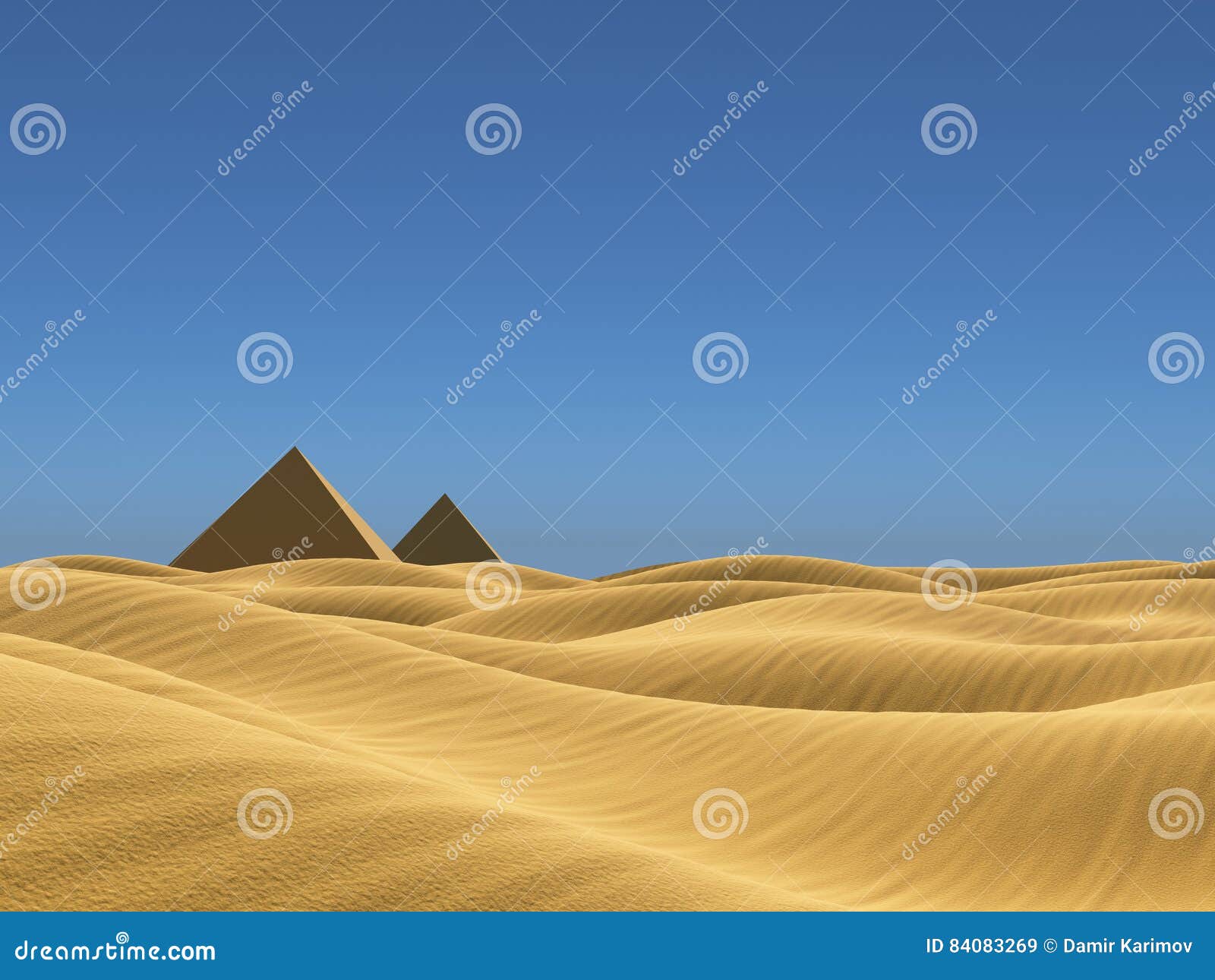 Low Poly Landscape Desert 3d Illustration Stock Illustration ...