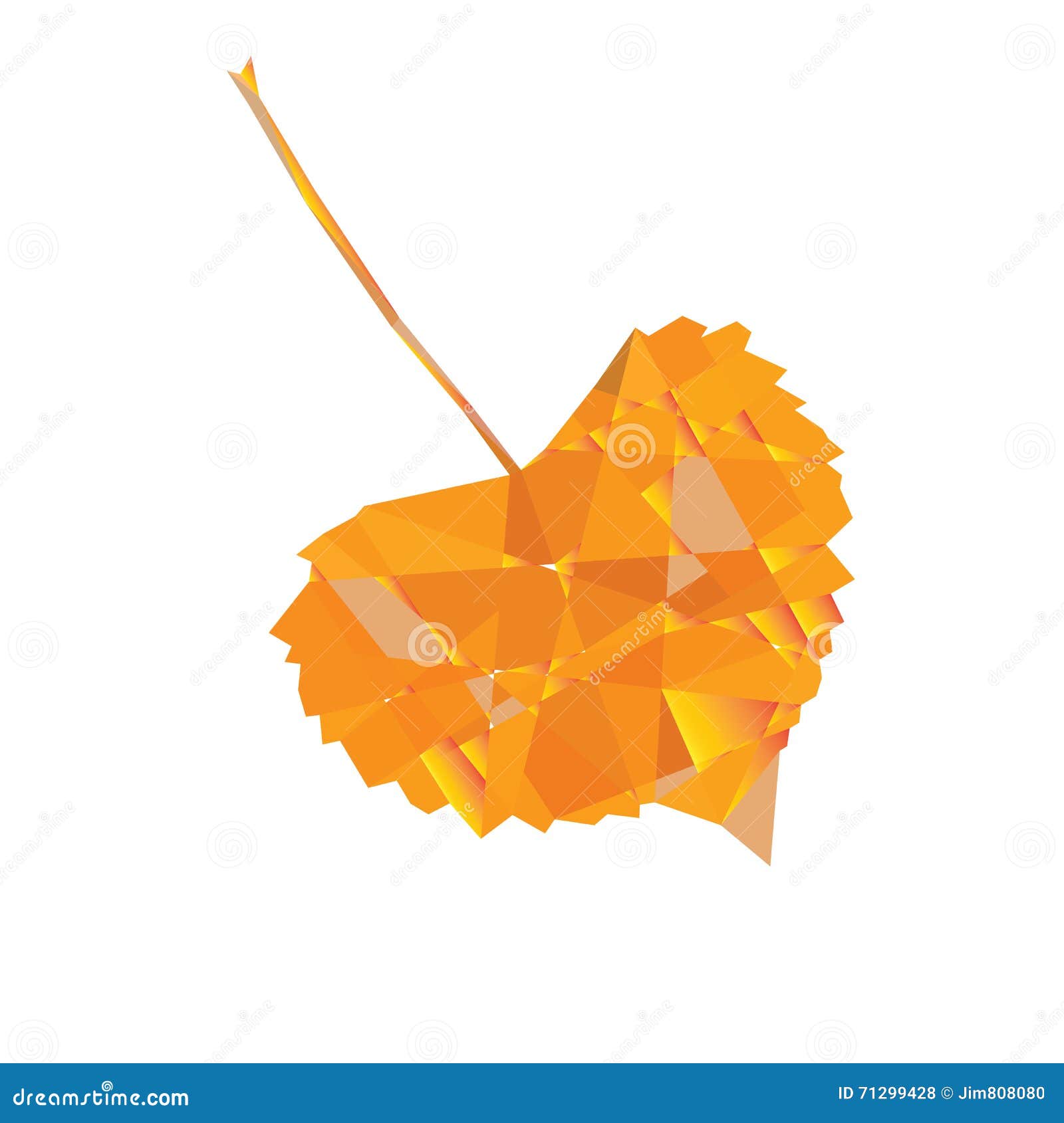 Low poly leaf stock illustration. Illustration of polygonal - 71299428