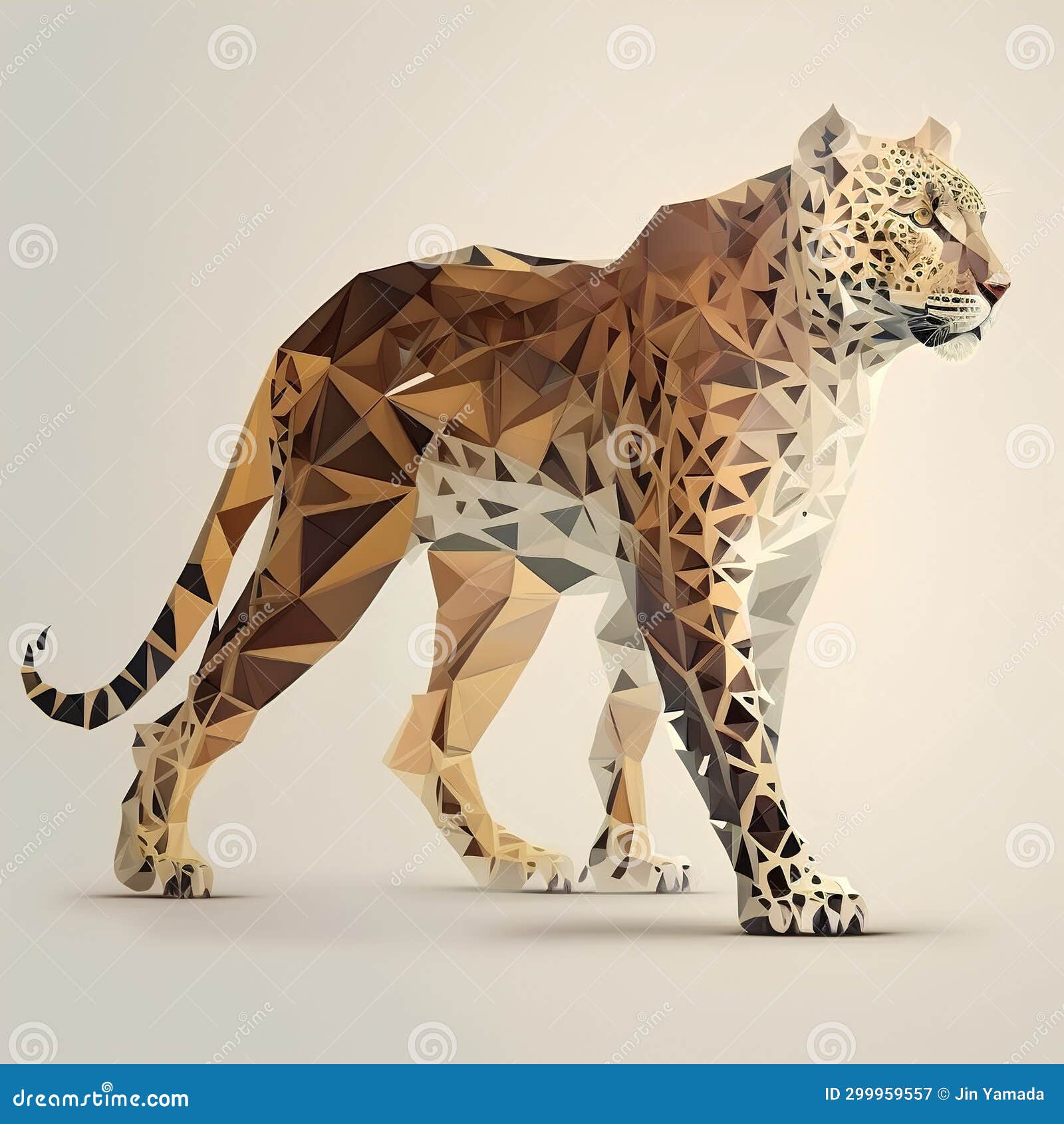 Low Poly Leopard in Low Poly Style. Polygonal Illustration Stock ...