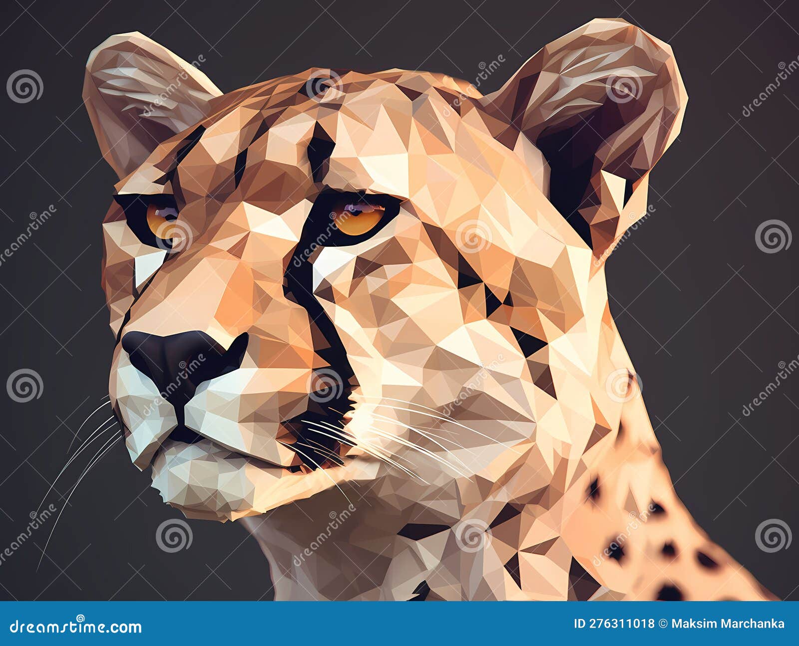 Low Poly Gepard Portrait, AI Generated Stock Photography ...
