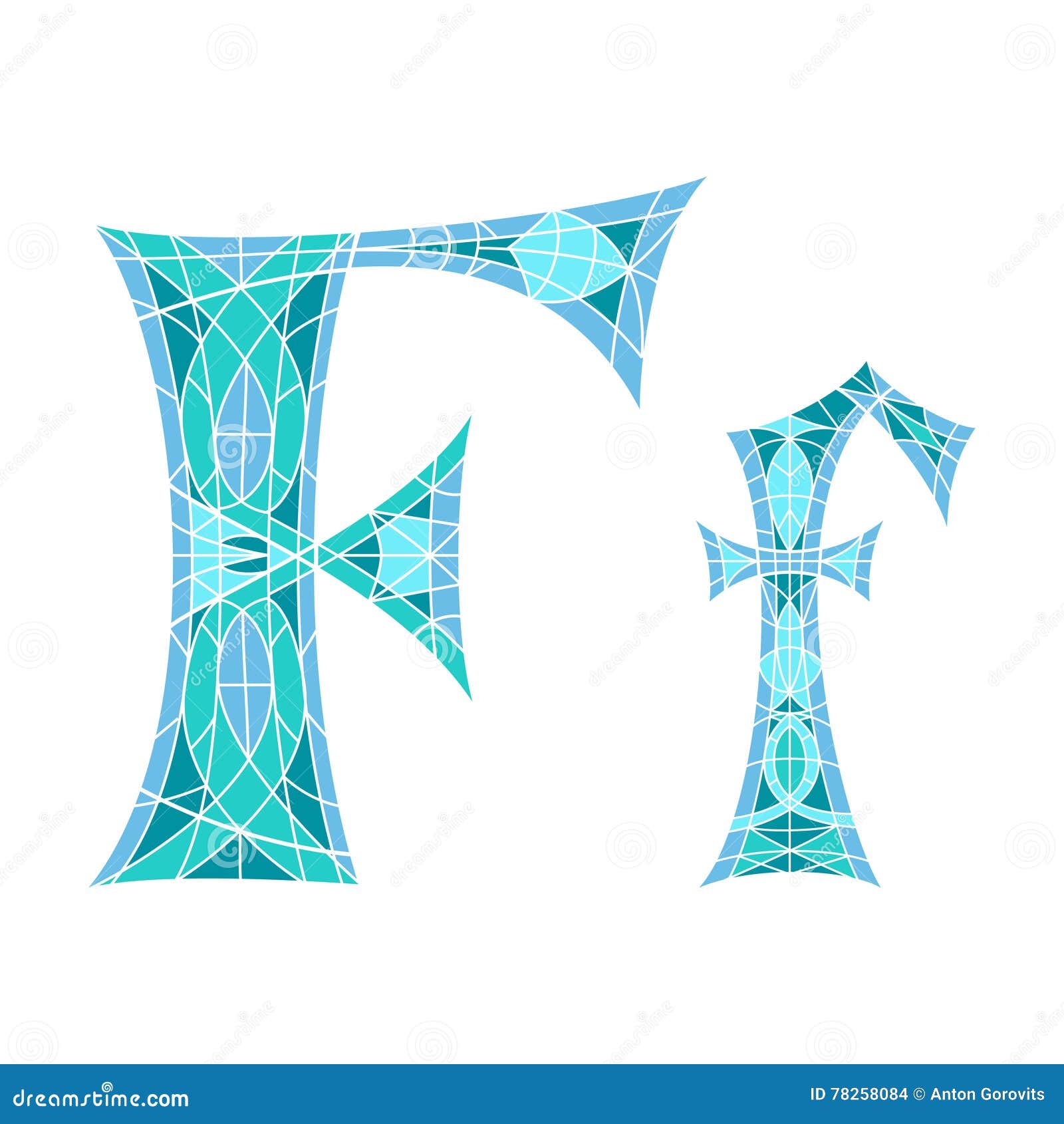 Low Poly Letter F in Blue Mosaic Polygon Stock Vector - Illustration of ...