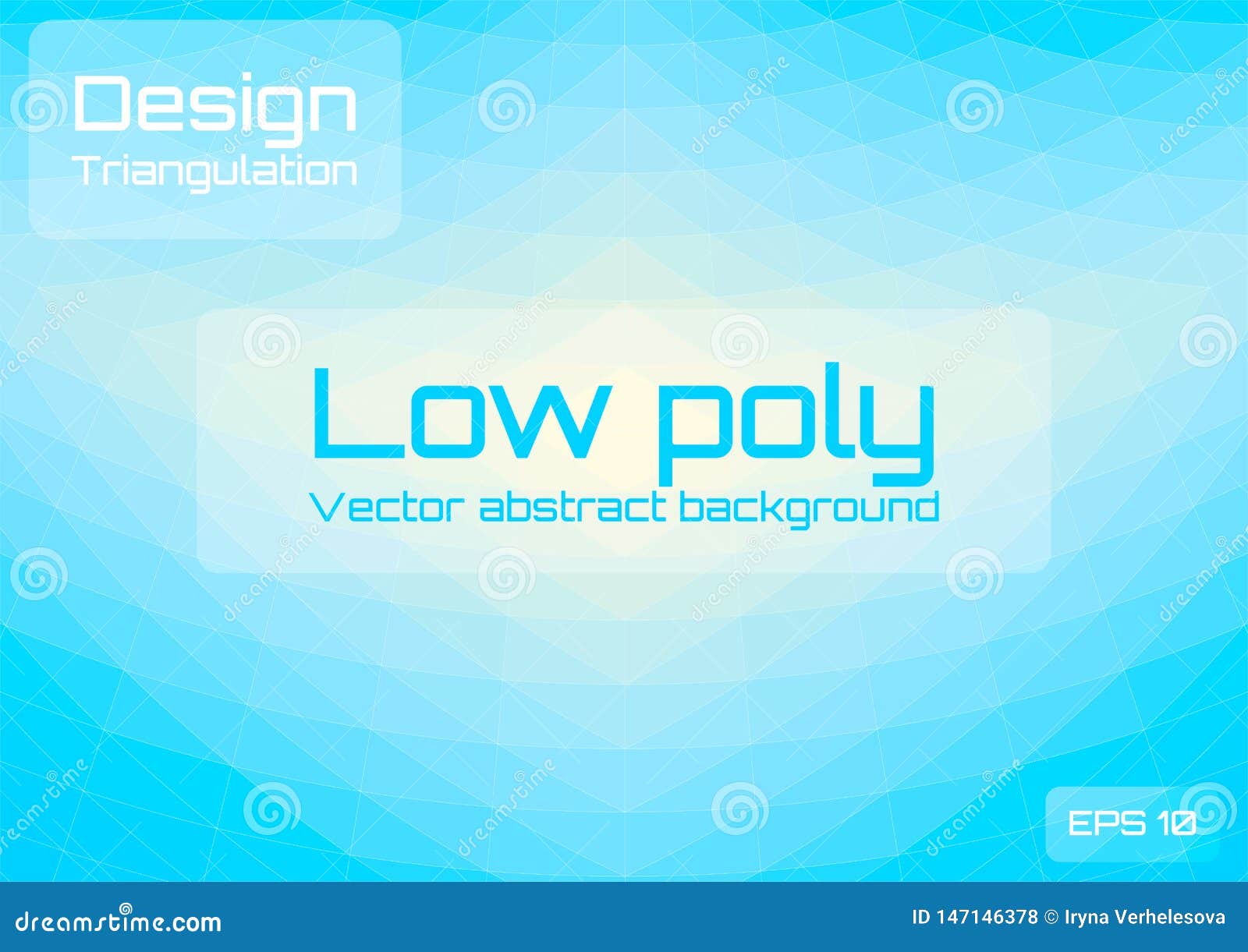 Low Poly Light Blue Abstract Background. Geometric Triangulation ...