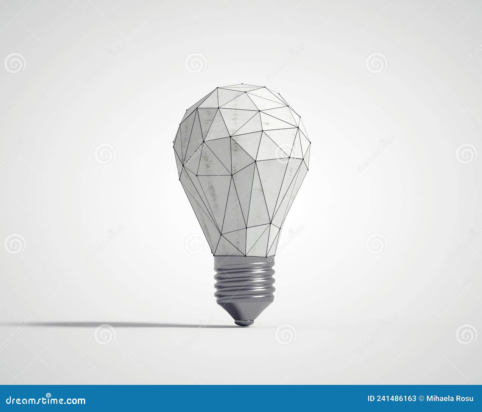 Low Poly Light Bulb on White Background Stock Illustration ...