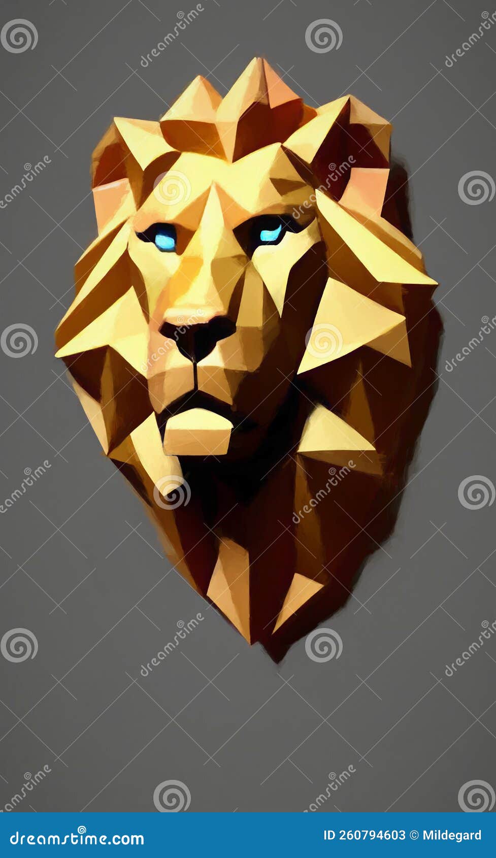 Low Poly Lion - Stylized Digital Art Stock Illustration - Illustration ...