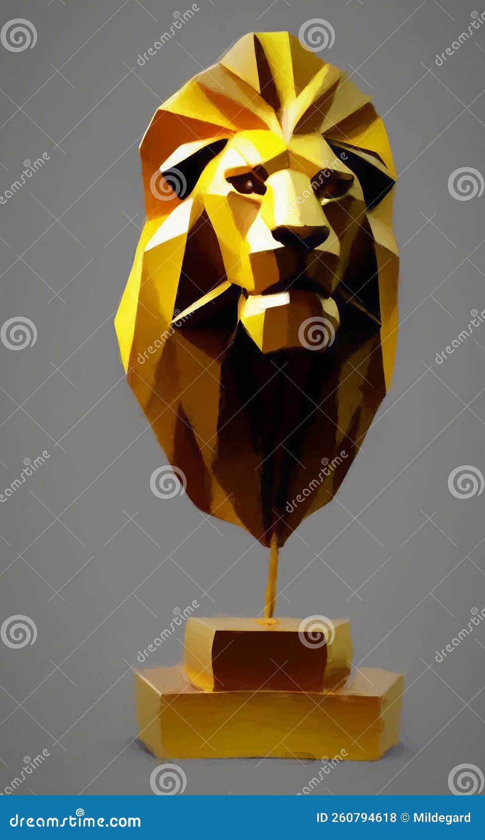 Low Poly Lion - Stylized Digital Art Stock Illustration - Illustration ...