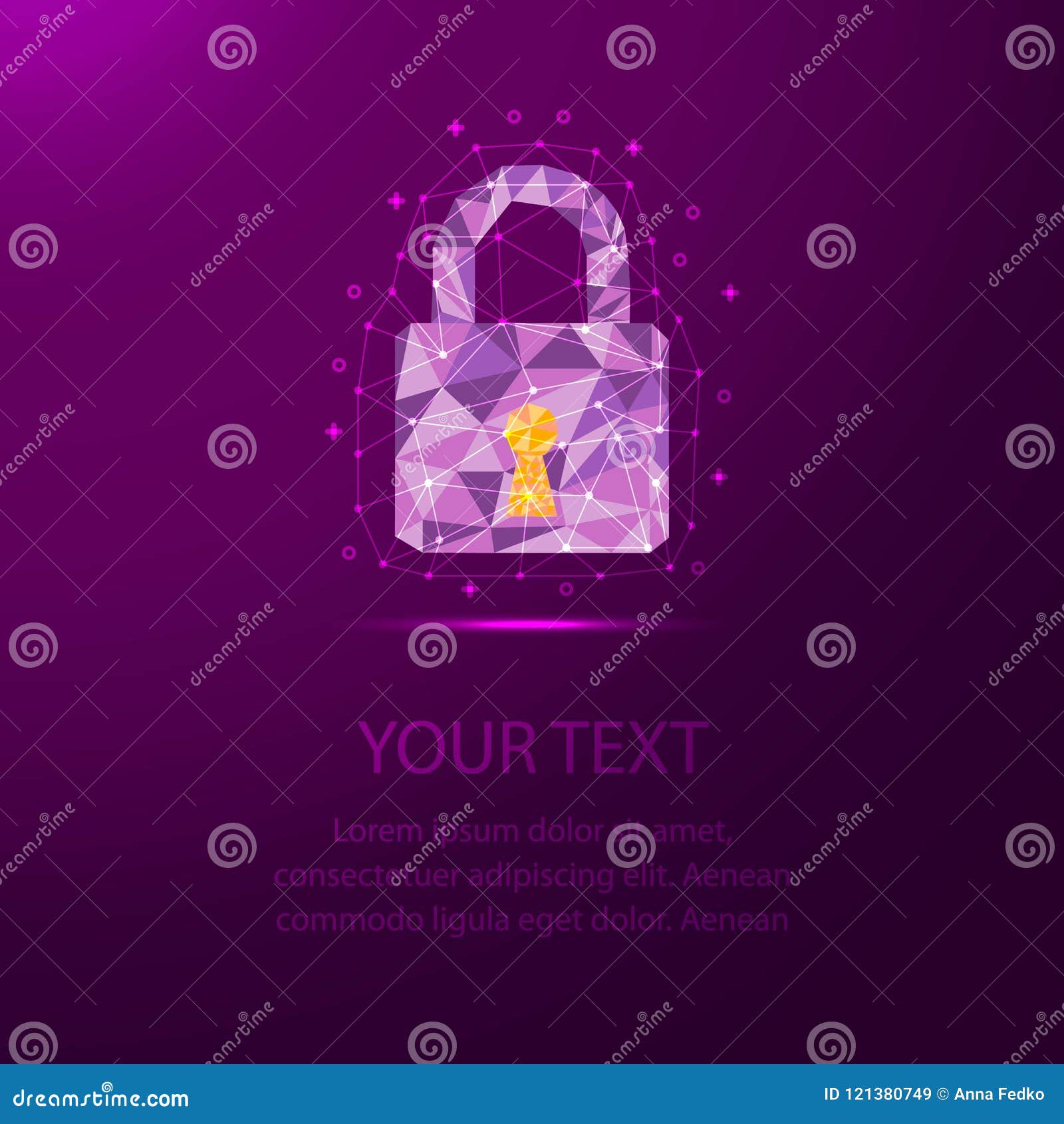 Low Poly Lock Illustration with Lines and Dots Stock Vector ...