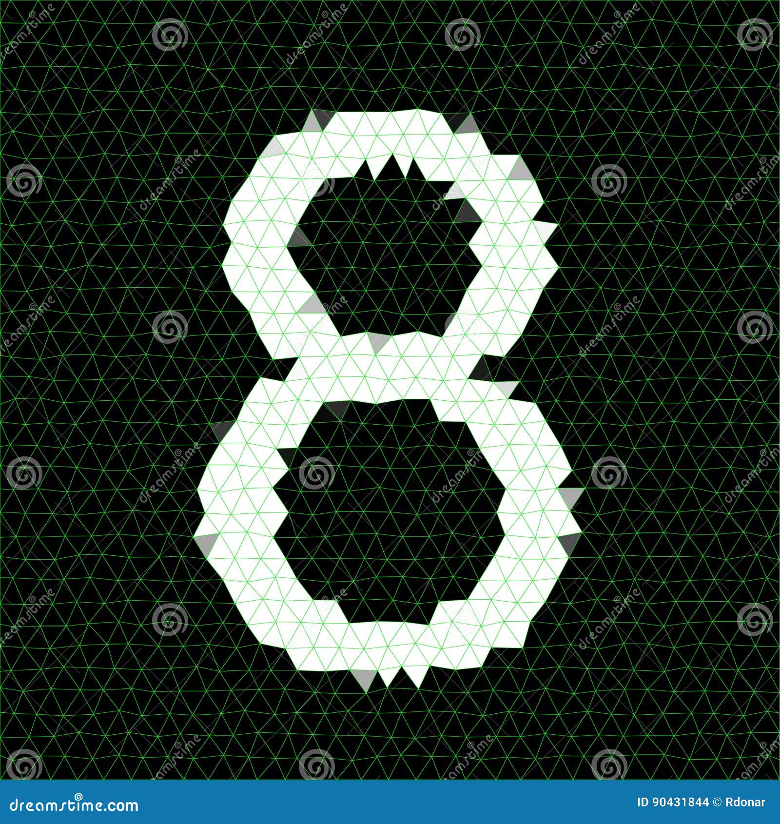 Low Poly. Low Poly Alphabet Collection. Number Eight Stock Illustration ...
