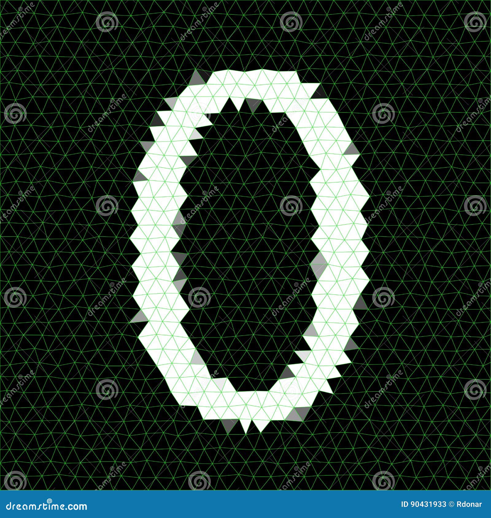 Low Poly. Low Poly Alphabet Collection. Number Zero Stock Illustration ...