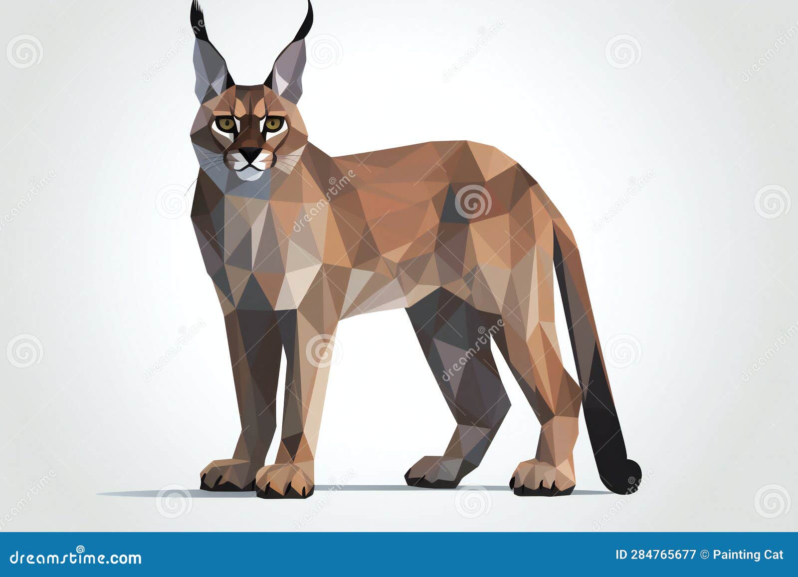 Low Poly Lynx in Low Poly Style Isolated on White Background Stock ...