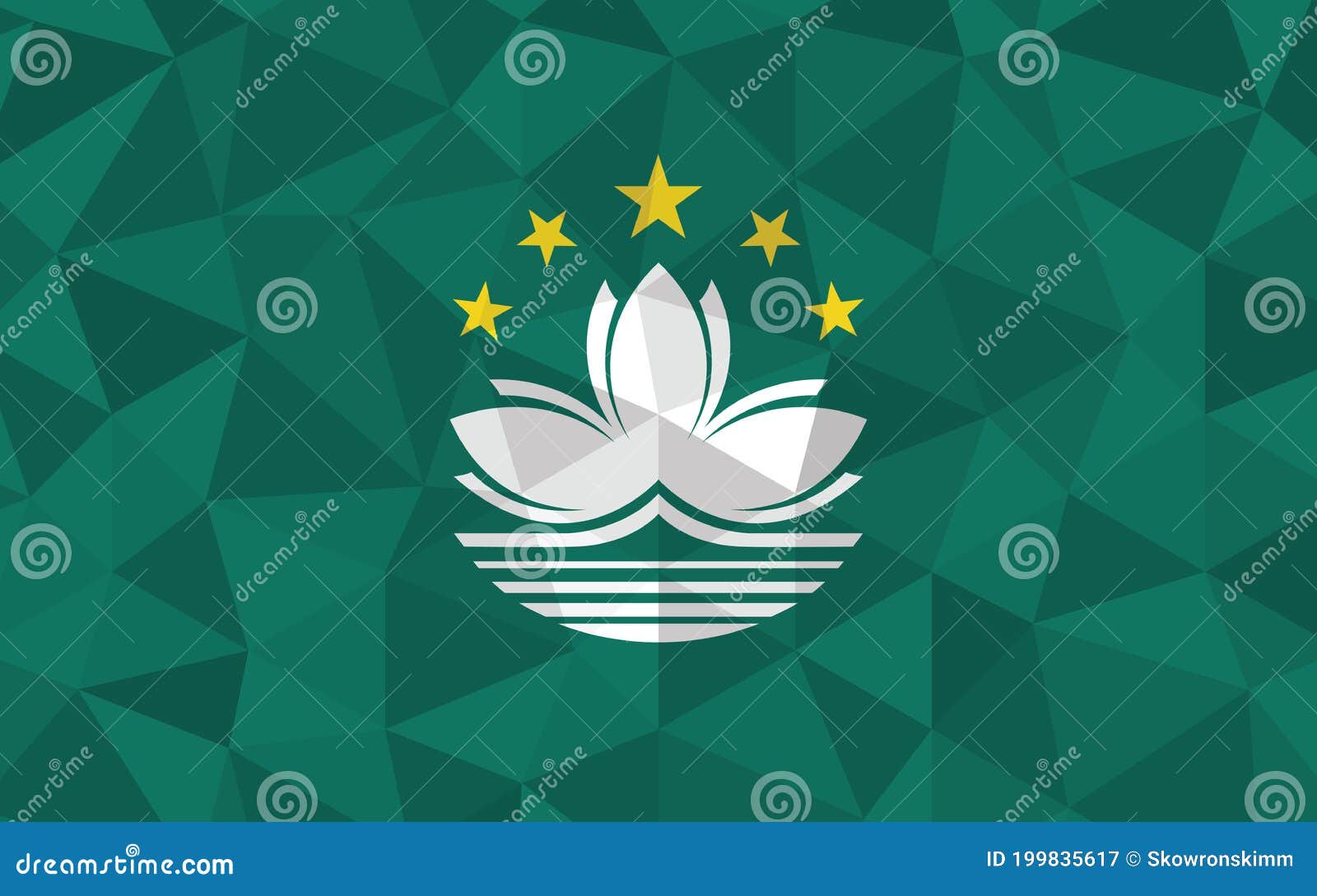 Low Poly Macau Flag Vector Illustration. Triangular Macanese Flag ...