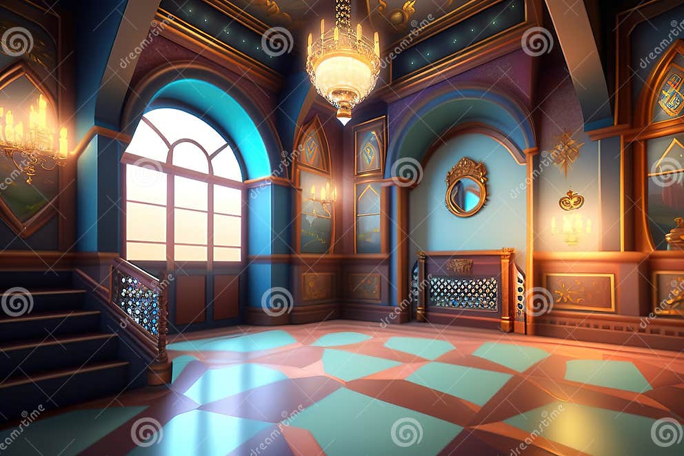 Low Poly: Magic Castle, Interior, Wide Angle, Ai Generated Stock ...