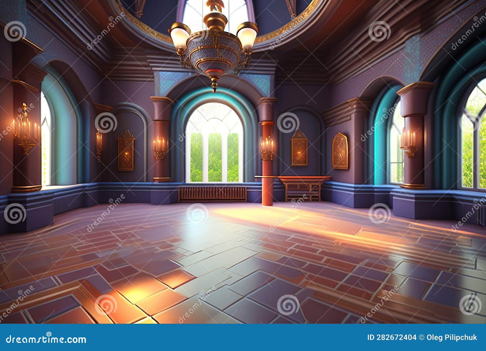Low Poly: Magic Castle, Interior, Wide Angle, Ai Generated Stock Illustration - Illustration of ...