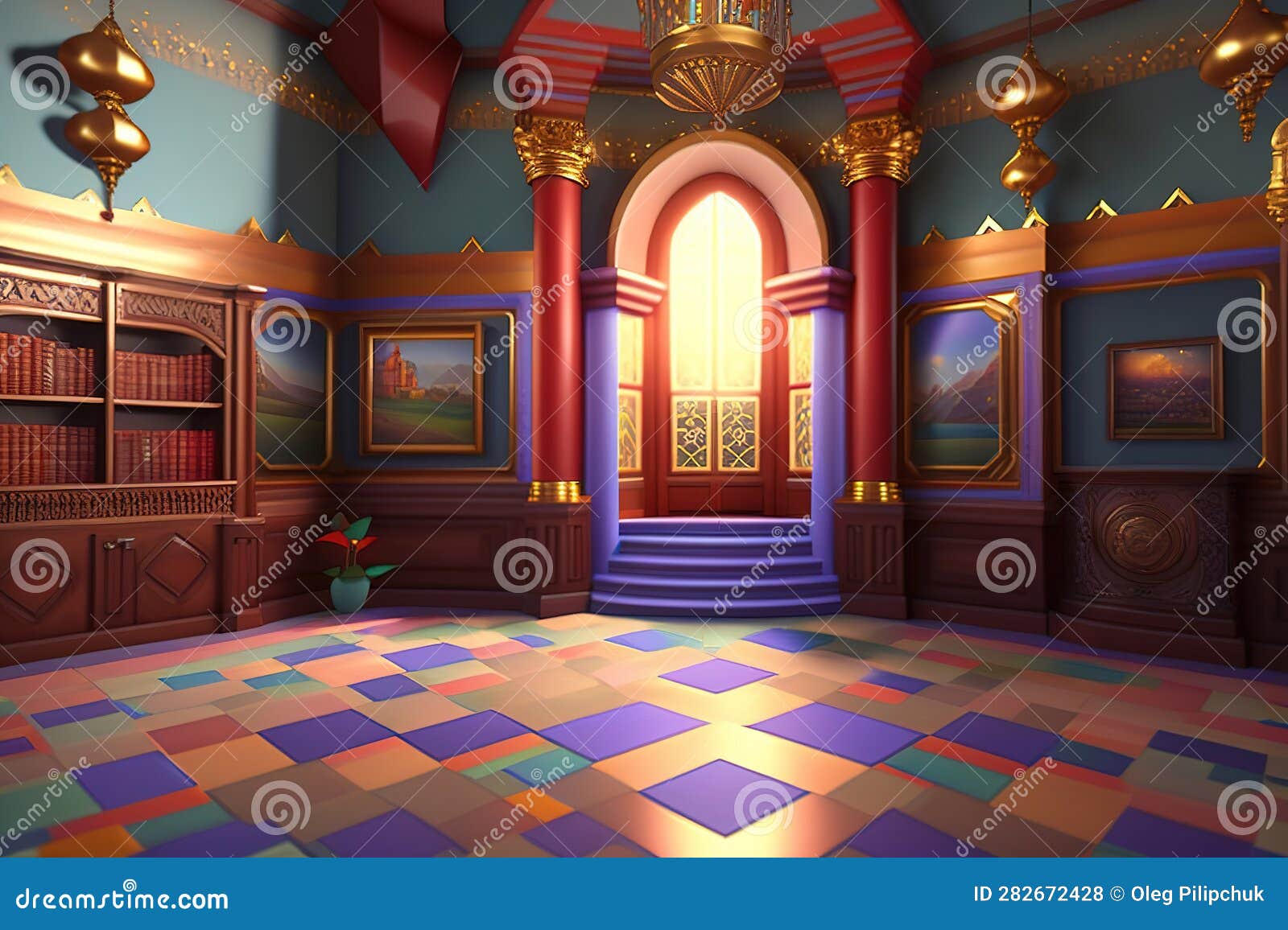 Low Poly: Magic Castle, Interior, Wide Angle, Ai Generated Stock ...