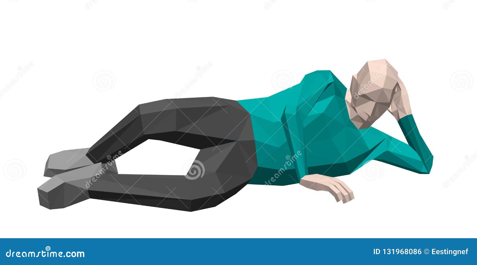 Low Poly Man Laying on the Ground. 3d Vector Illustration Stock Vector ...